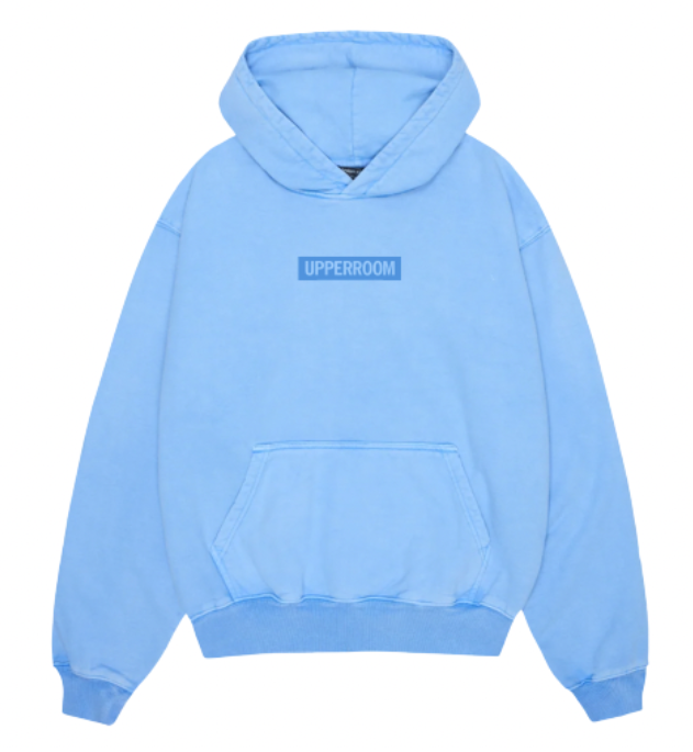 Box Logo Hoodie: Washed Blue – UPPERROOM STORE