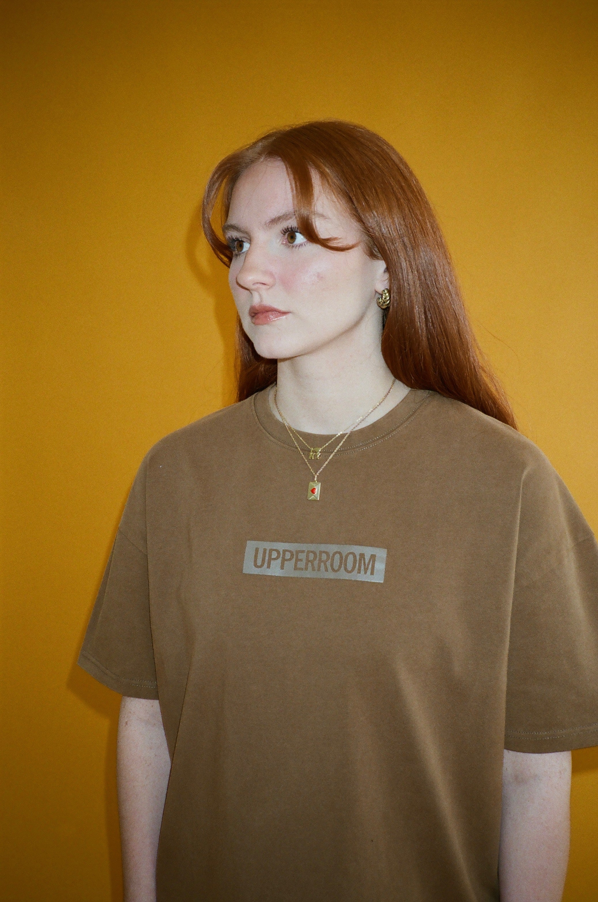 Box Logo Tee: Washed Brown – UPPERROOM STORE